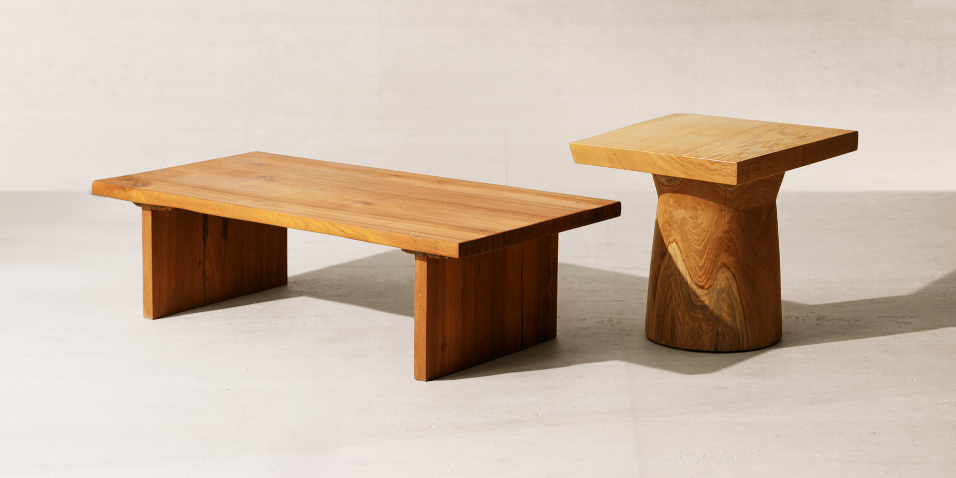Bespoke Wood Slab Coffee & Side Tables – Grey & Sanders