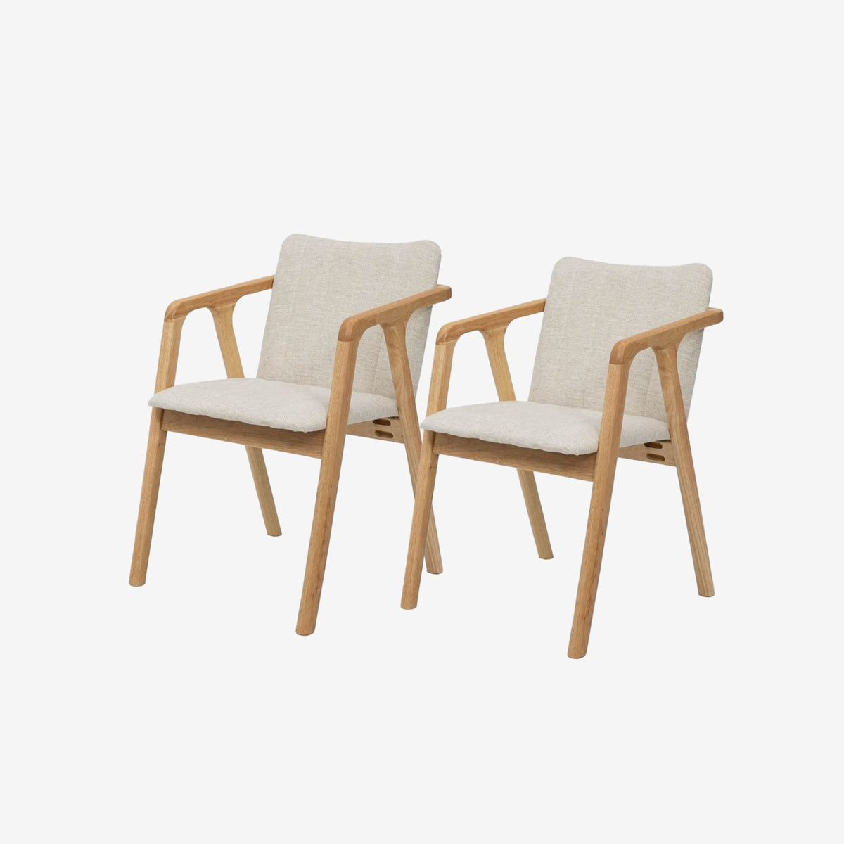 Emma Dining Chair Set for 2 - Natural – Grey & Sanders